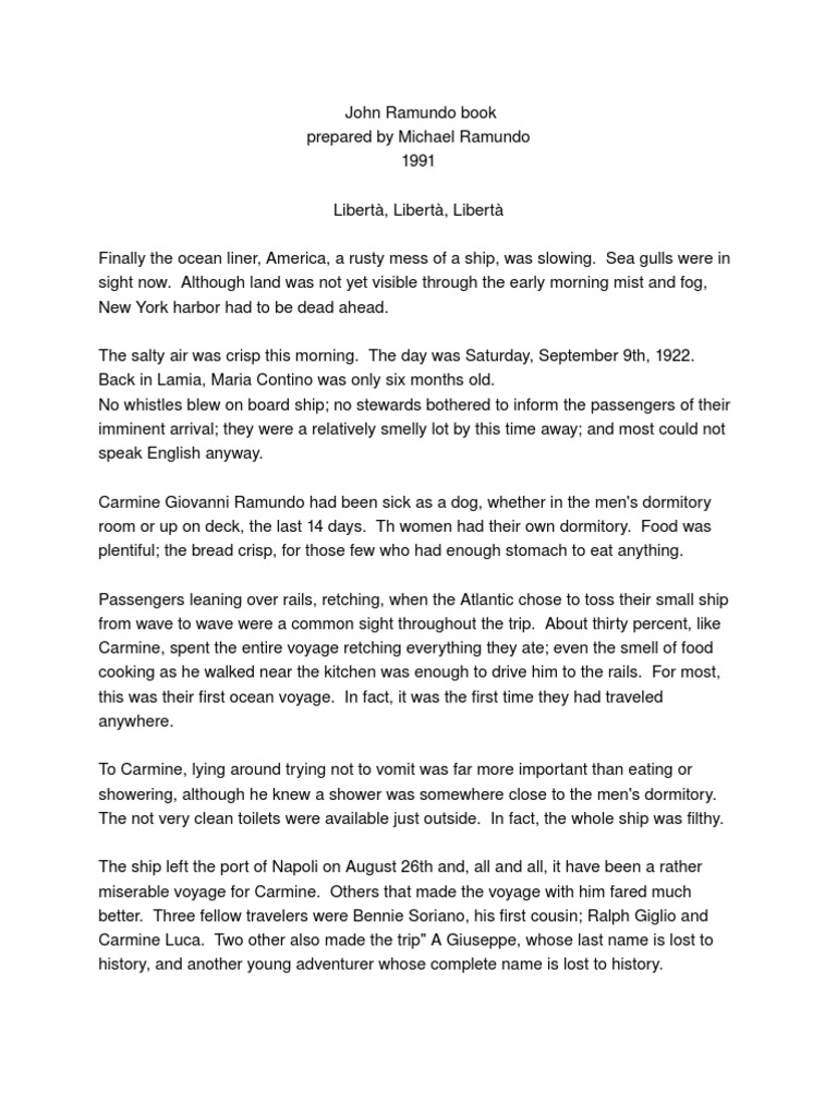 John Ramundo Book | PDF | Family | Marriage