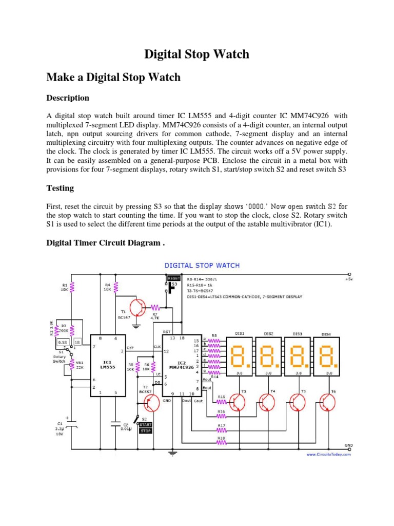 Make A Digital Stop Watch | PDF