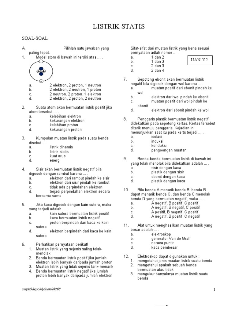 SOAL LISTRIK STATIS | PDF