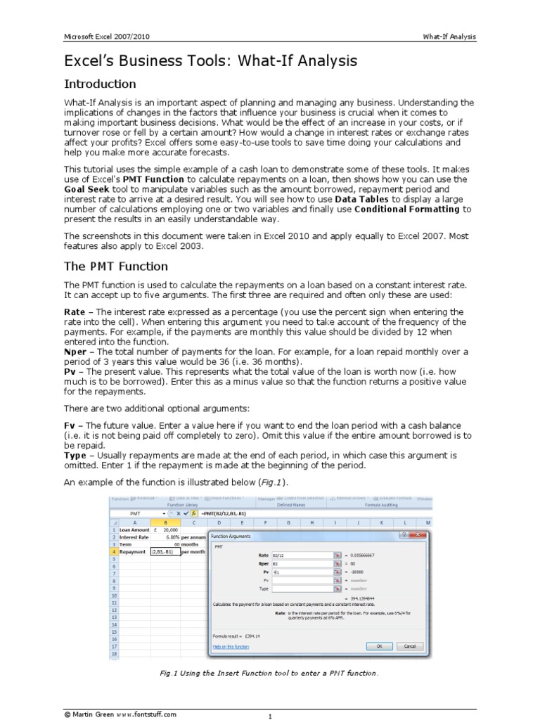 What If Analysis | PDF | Interest | Microsoft Excel