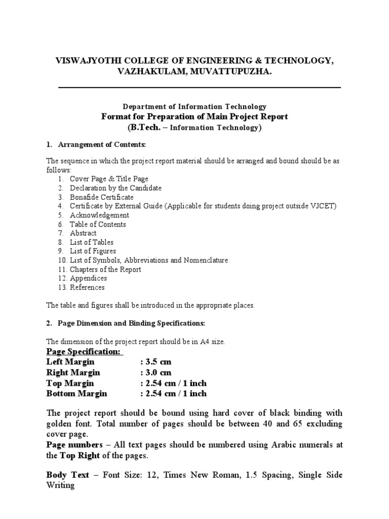 Mini Project Report Format | PDF | Times New Roman | Modular Programming