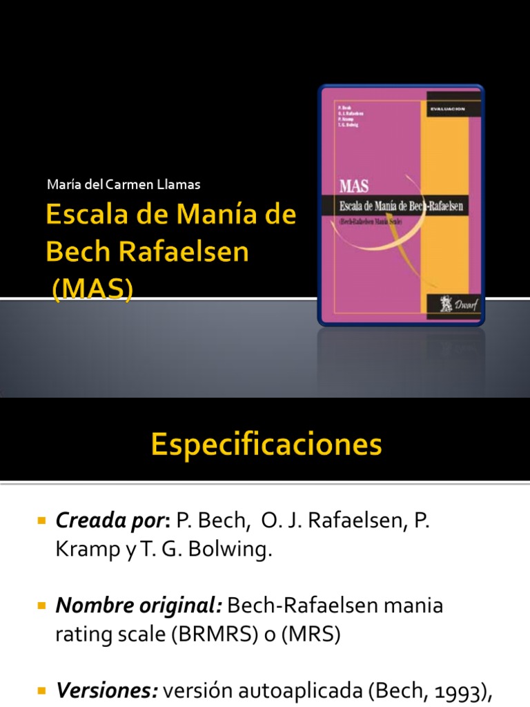 de La Escala de Manía de Bech Rafaelsen (MAS) | PDF | Relaciones ...