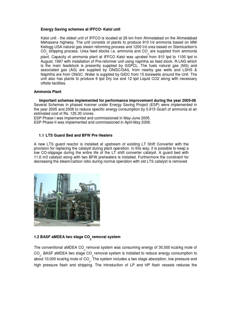 Energy Efficiency at IFFCO Kalol Unit | PDF | Pump | Steam