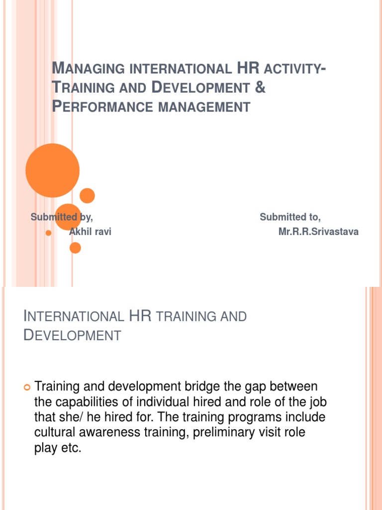 Managing International HR Activity - Training and Development & | PDF ...
