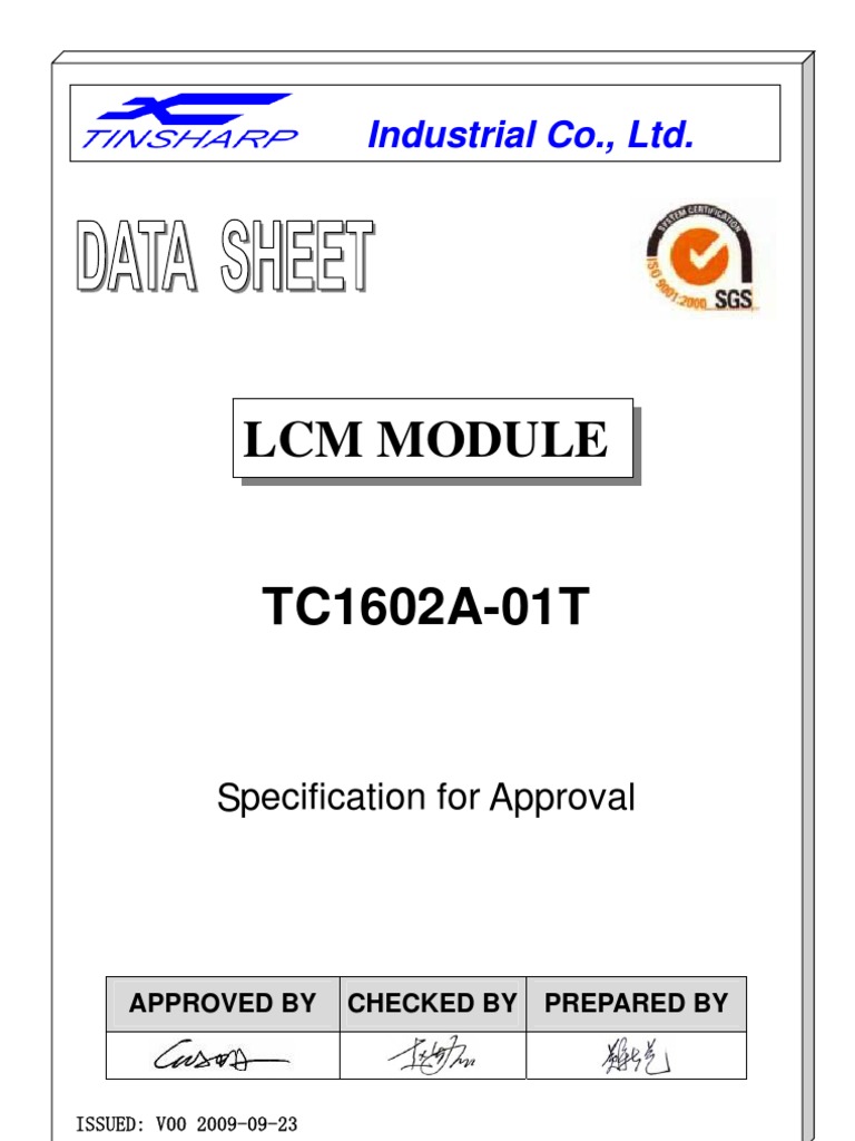 LCM Module: Industrial Co., LTD | PDF | Liquid Crystal Display | Random ...