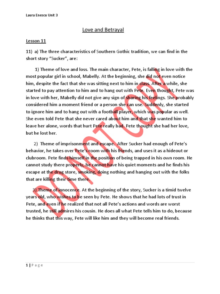 Love and Betrayal (Unit3) | PDF