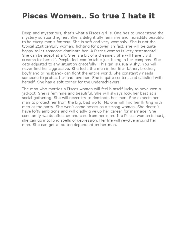 Pisces Women Insights And Understanding Them Pdf Sexual Arousal Intuition