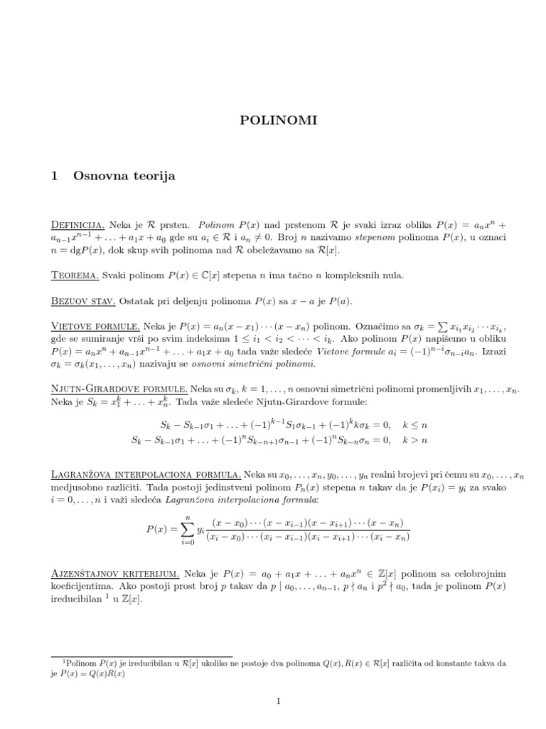 Polinomi | PDF