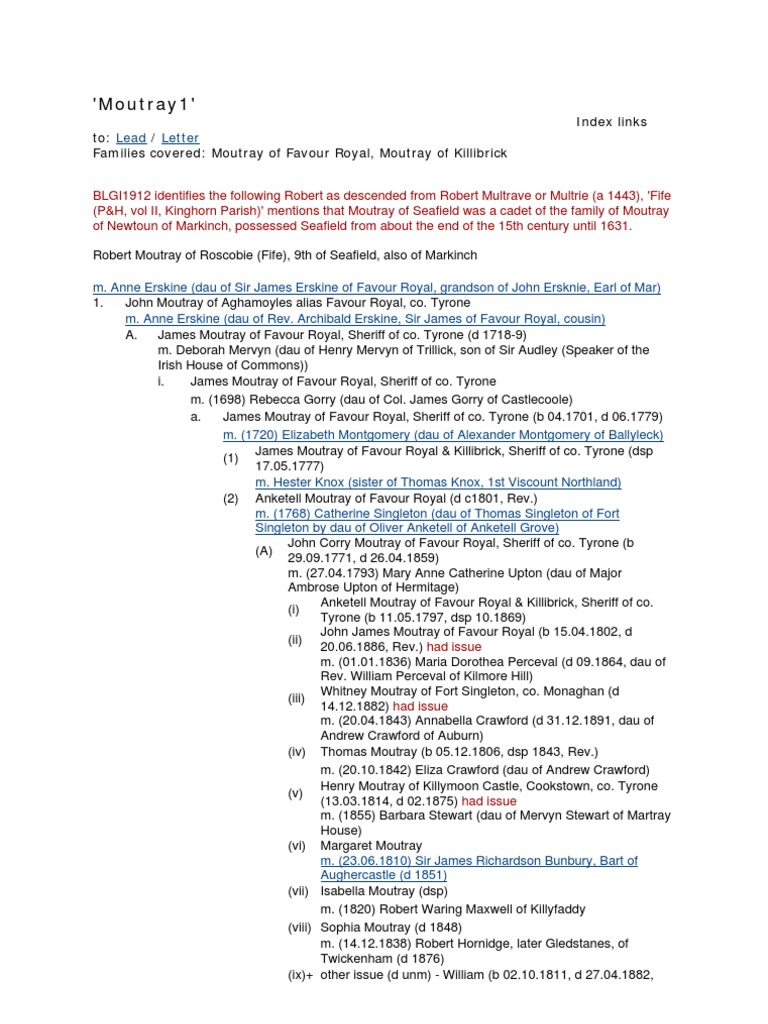 Moutray 1 | Download Free PDF | British Families
