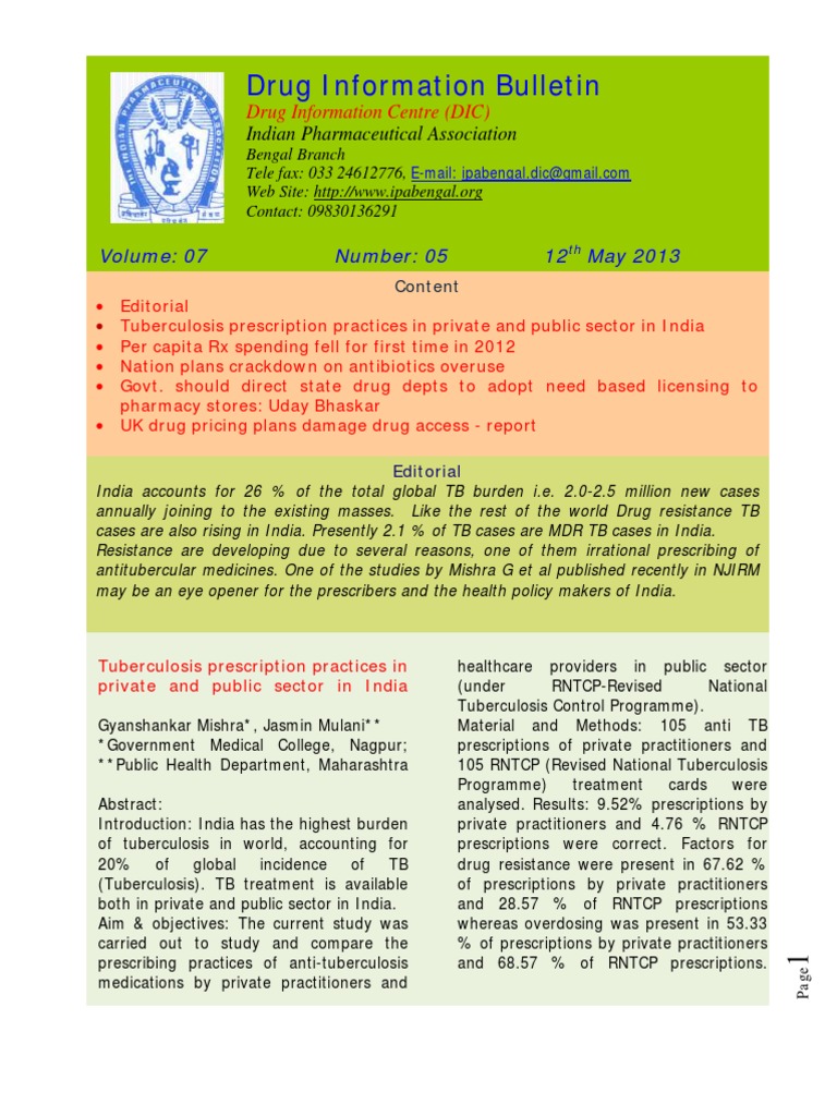 Drug Information Bulletin 05 07 | PDF | Pharmacy | Pharmaceutical Drug