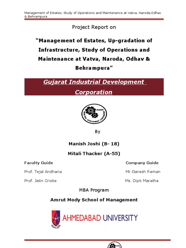 GIDC Estate Management Report: Vatva & Naroda | PDF | Business | Economies