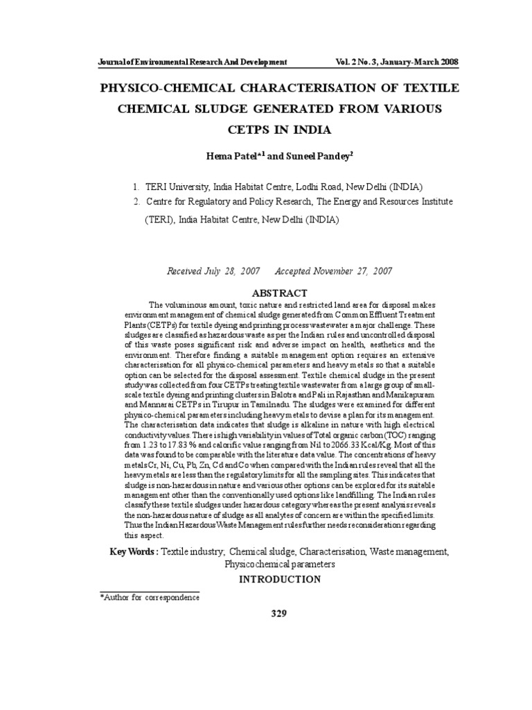 Textile Sludge | PDF | Sewage Treatment | Waste Management