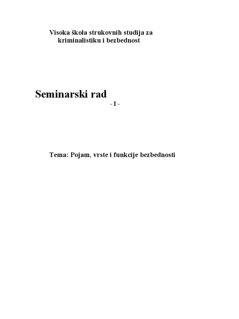 Osnovi Bezbednosti | PDF