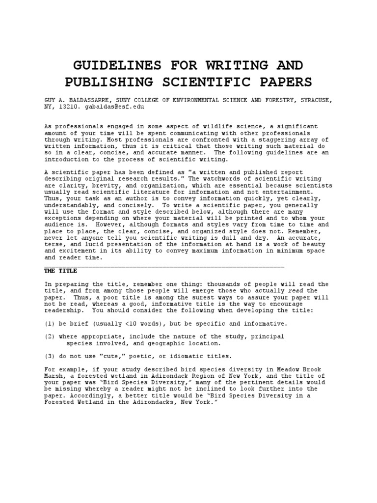 Guidelines For Writing Scientific Paper | PDF | Adverb | Verb