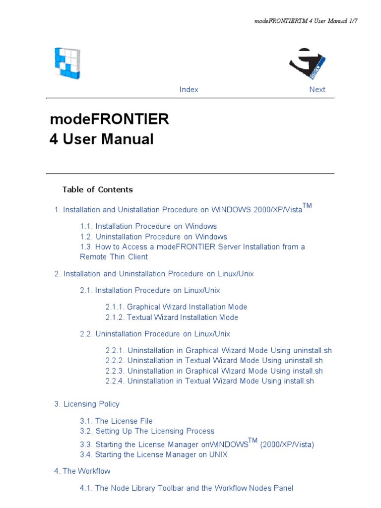Modefrontier 4 User Manual: Table of Contents | PDF | Cluster Analysis ...