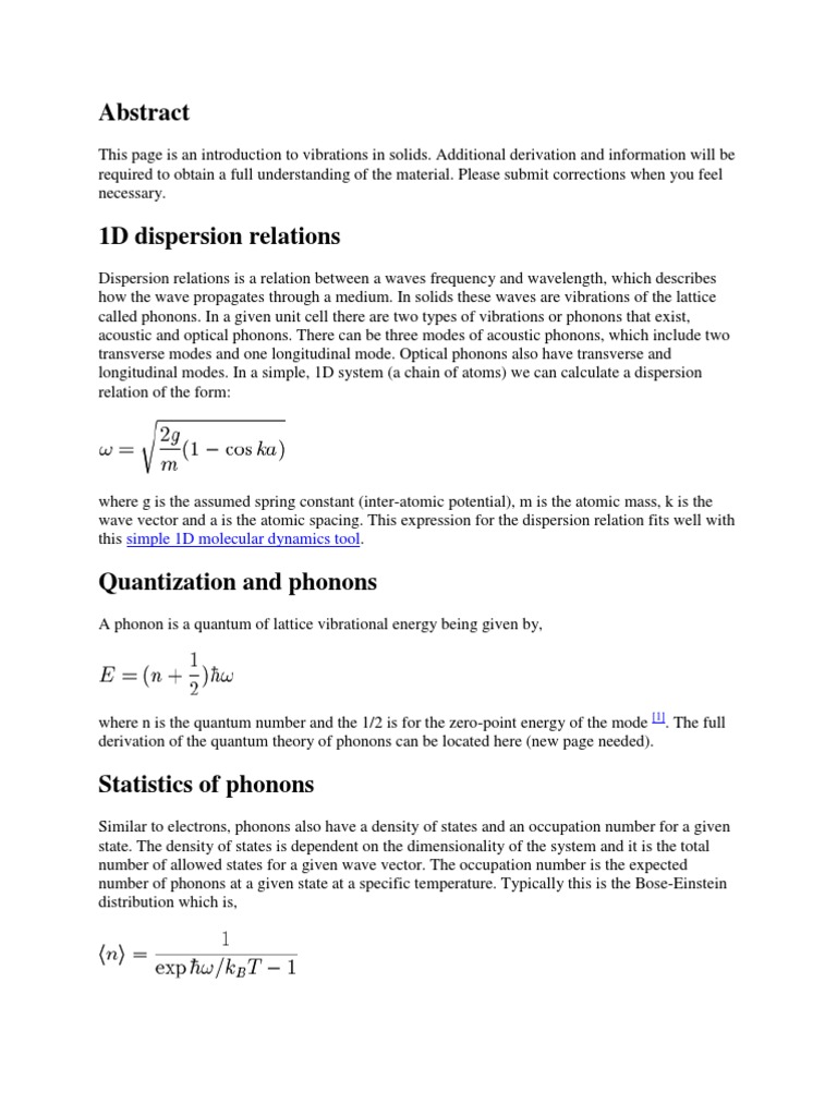Simple 1D Molecular Dynamics Tool | PDF | Phonon | Normal Mode