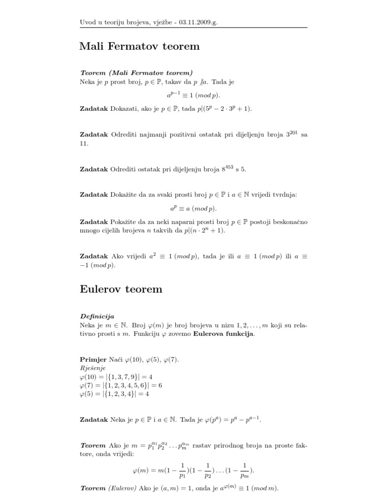 Teorija Brojeva04 | PDF