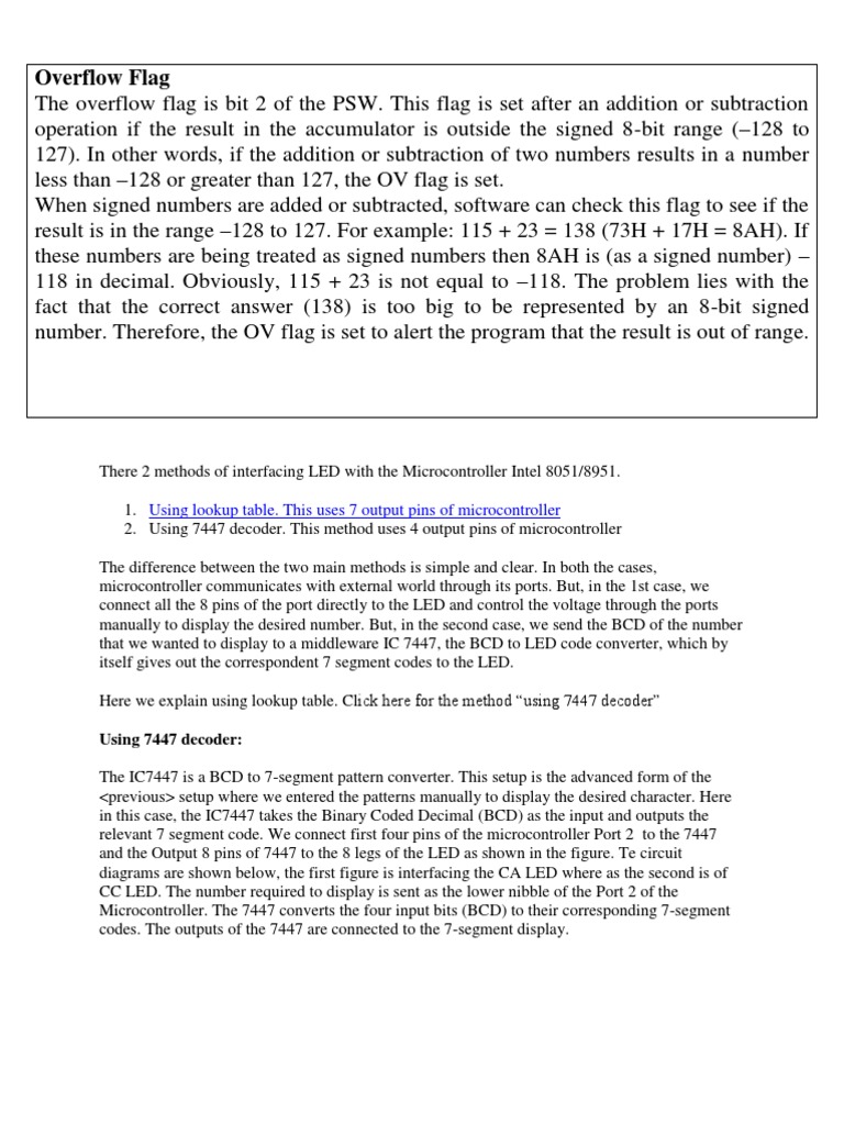 Overflow Flag Pdf Binary Coded Decimal Microcontroller 4798