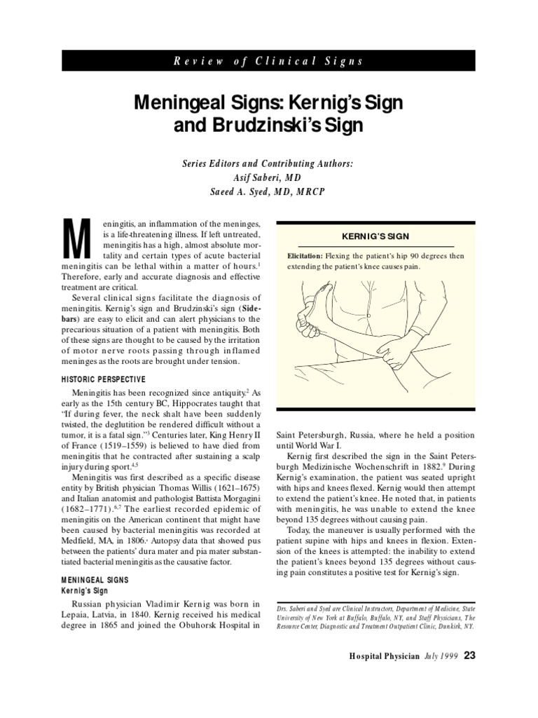 Kerning and Brudzinski-Meningita | PDF
