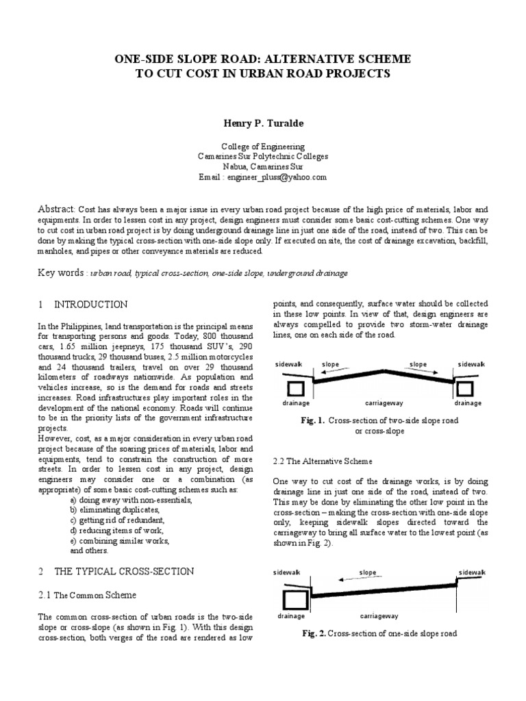 ONE-Side Slope Road | PDF | Surface Runoff | Drainage