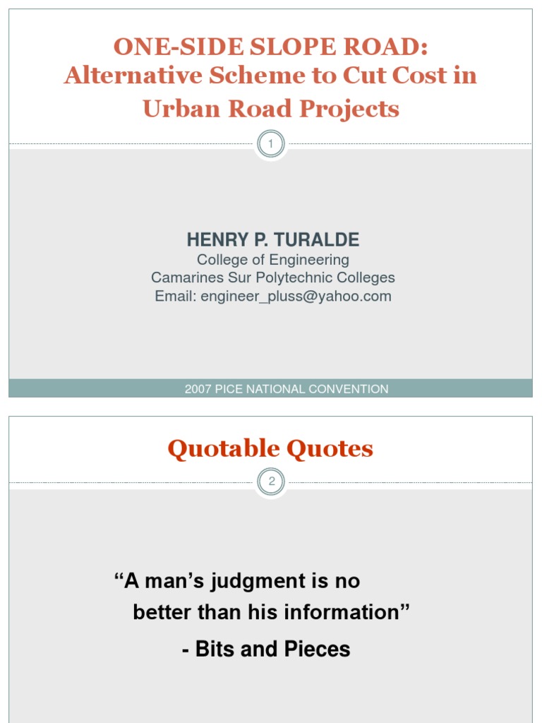 One Side Slope Road | PDF | Drainage | Road