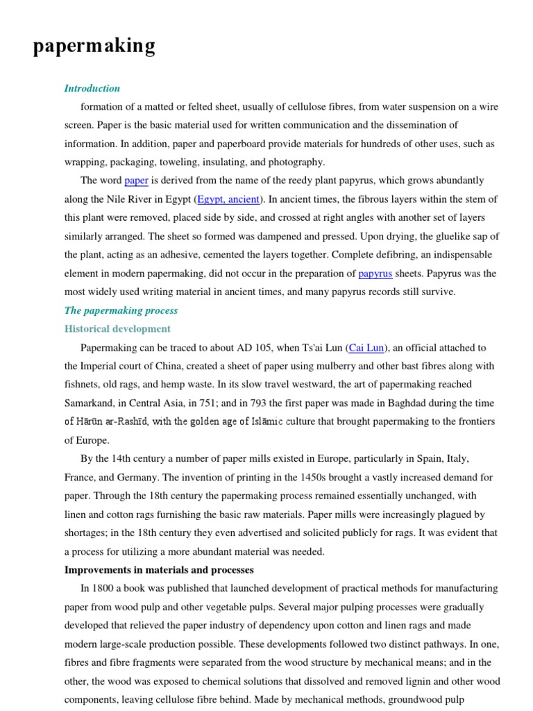 Papermaking | PDF | Pulp (Paper) | Paper