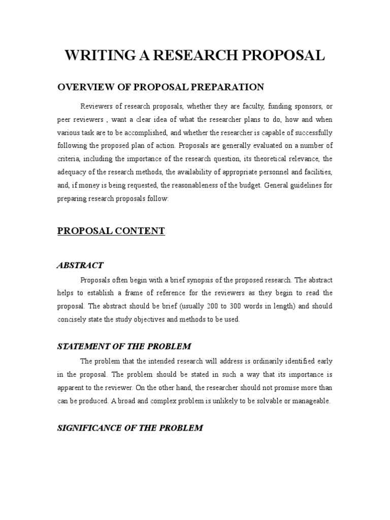 Writing A Research Proposal | PDF | National Institutes Of Health | Thesis