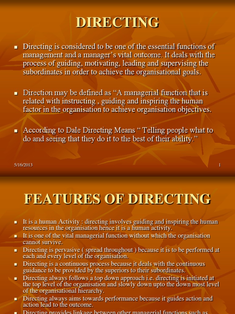 DIRECTING Motivation Leadership Communication | PDF | Leadership | Motivation