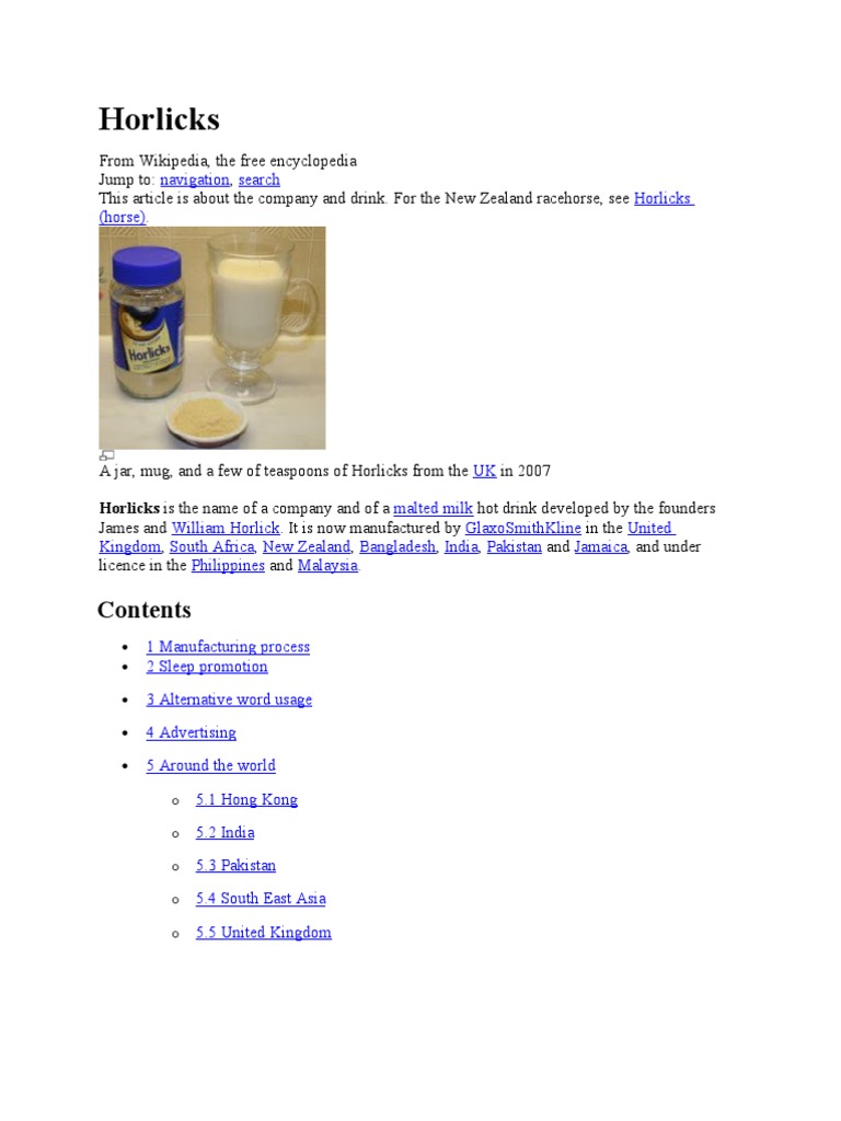 Horlicks | PDF | Food And Drink | Drink