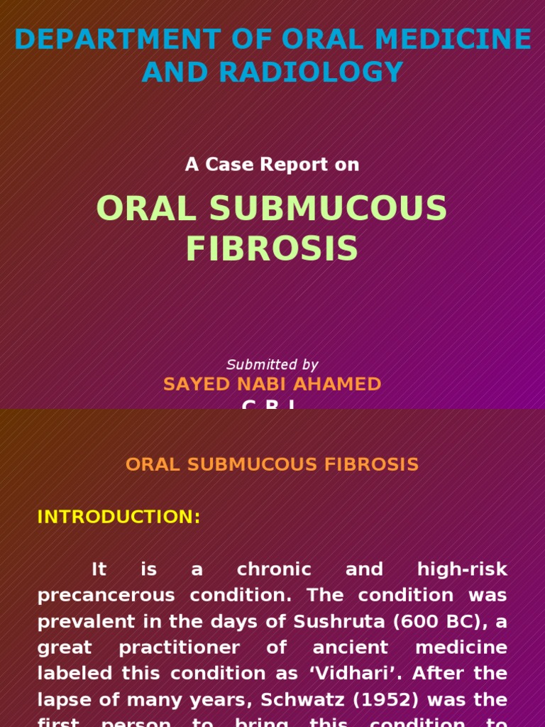 Oral Submucous Fibrosis | Medical Specialties | Clinical Medicine