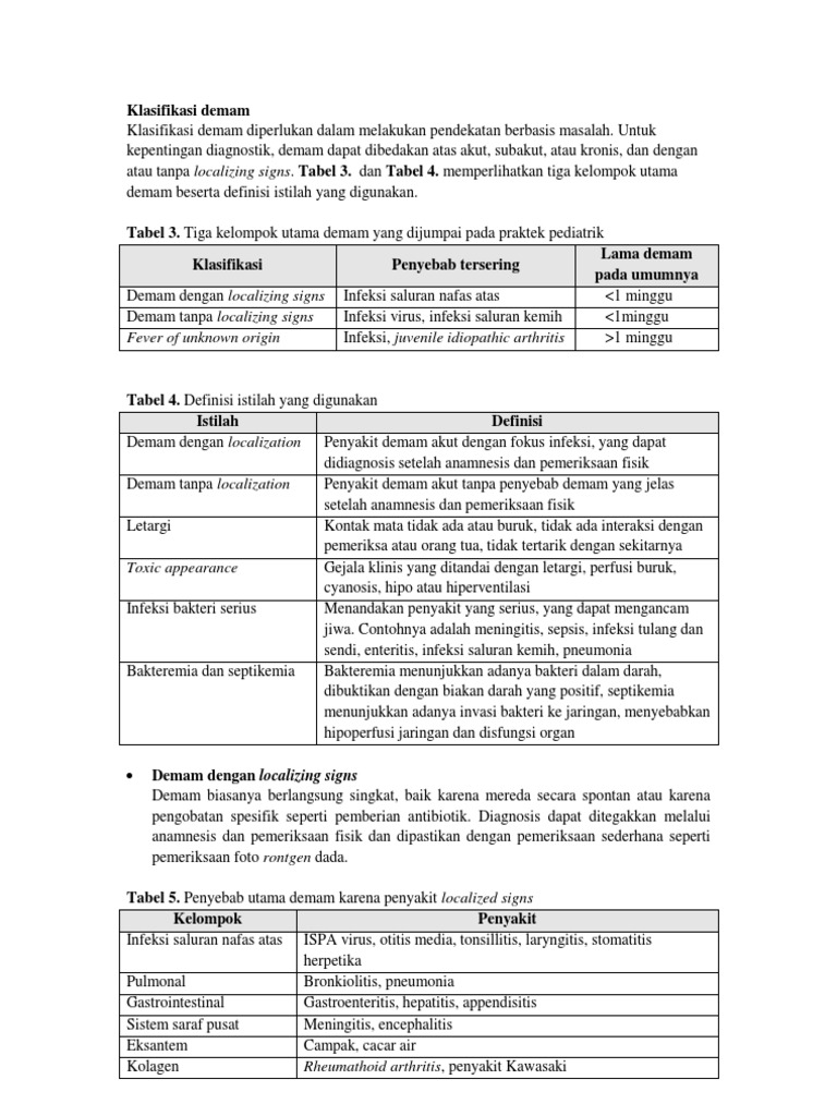 Klasifikasi Demam | PDF