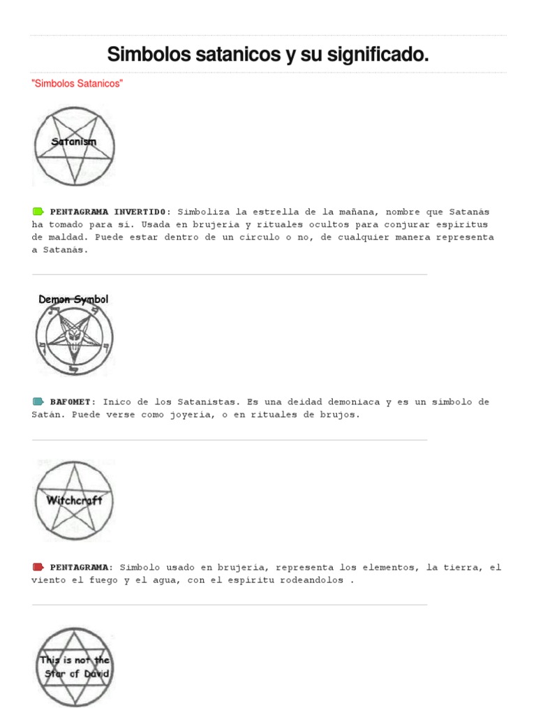 Significado de símbolos satánicos | PDF | Satán | satanismo
