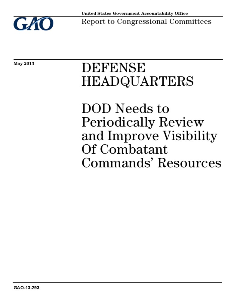 Gao Cocom | PDF | United States Department Of Defense | Staff (Military)