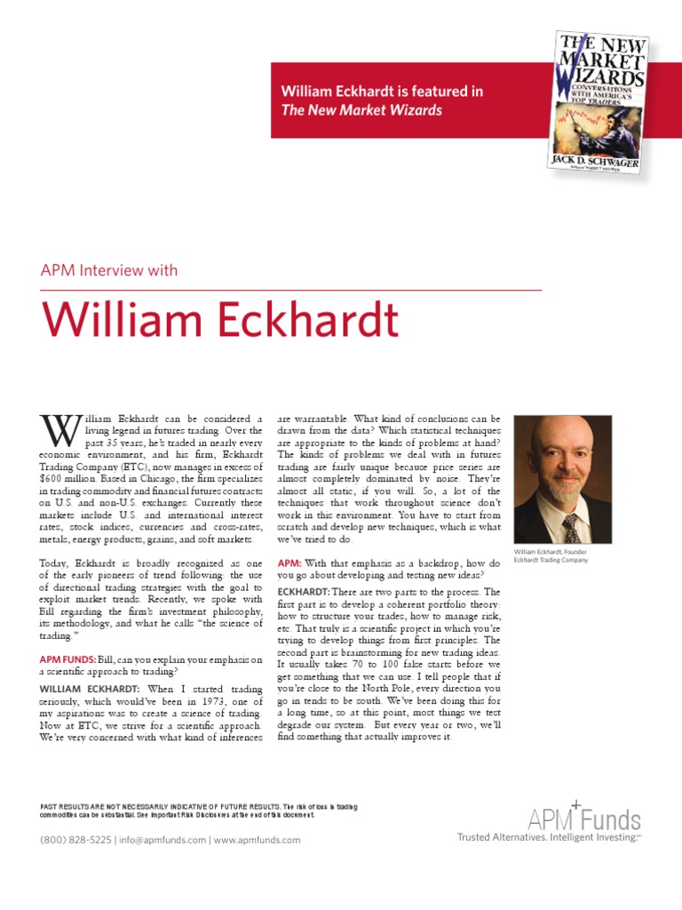 William Eckhardt - APM Interview | PDF | Futures Contract | Financial ...