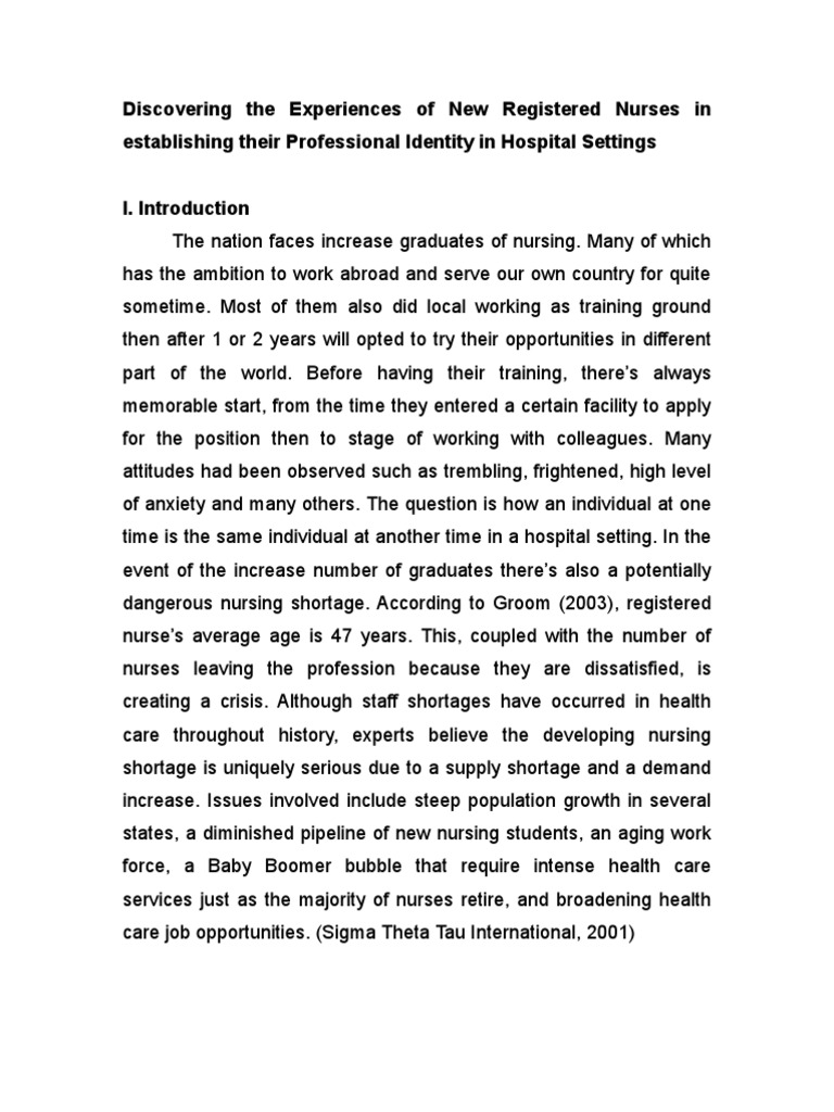 Exploring How New Registered Nurses Construct Professional Identity in ...