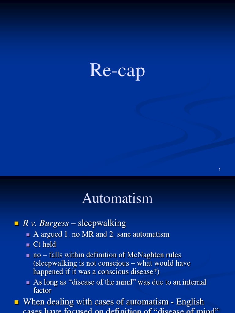 Sane Automatism and Provocation in Law | PDF | Murder | Criminal Justice