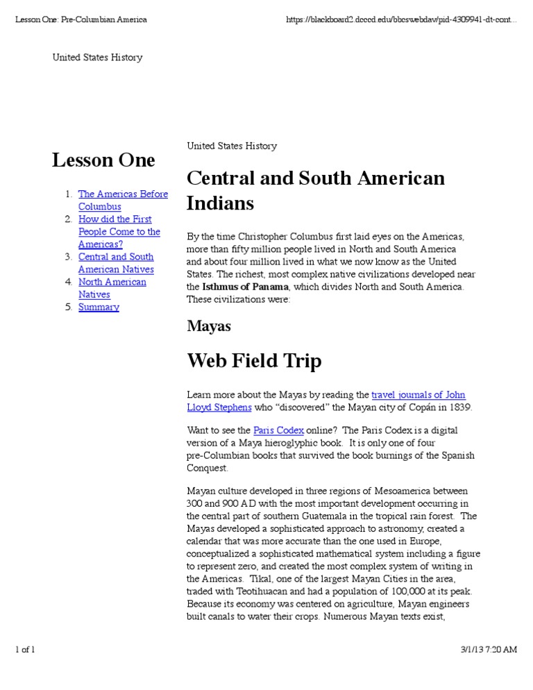 Pre-Columbian Americas Overview | PDF | Travel