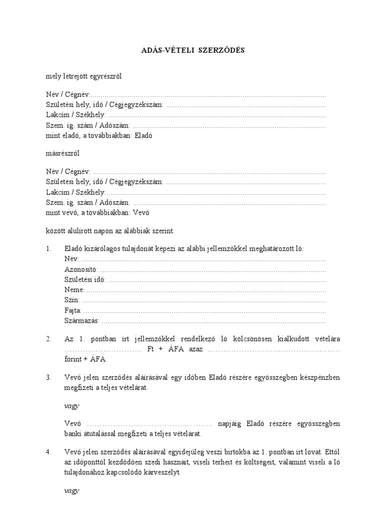 Lo Adas/veteli Szerzodes | PDF