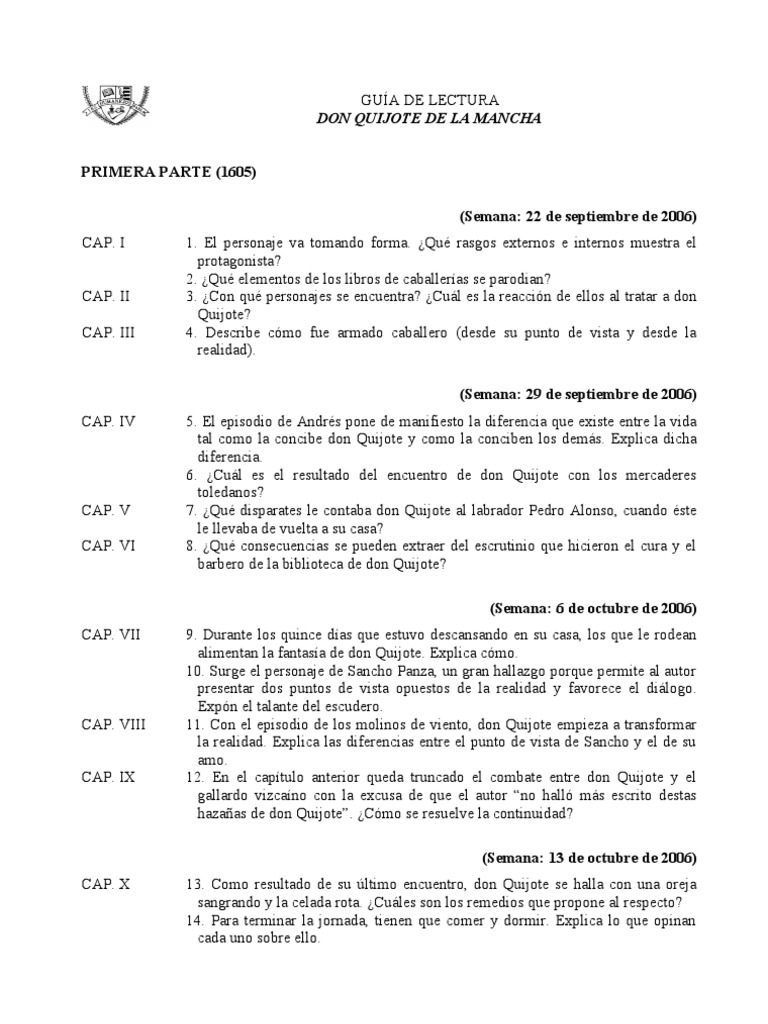 Guia Quijote | PDF | Don Quijote | Miguel De Cervantes