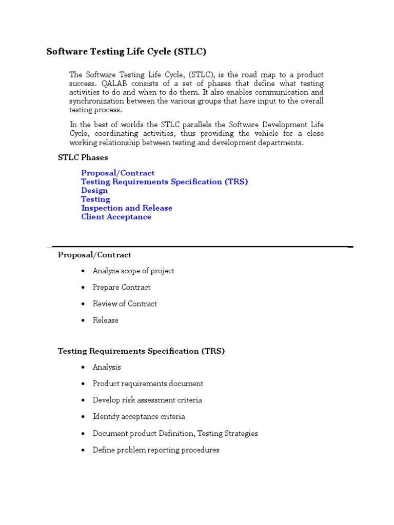 Software Testing Life Cycle | PDF | Business | Technology & Engineering