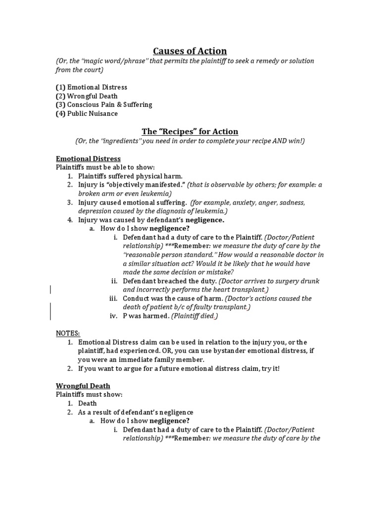 Causes of Action | PDF | Negligence | Justice