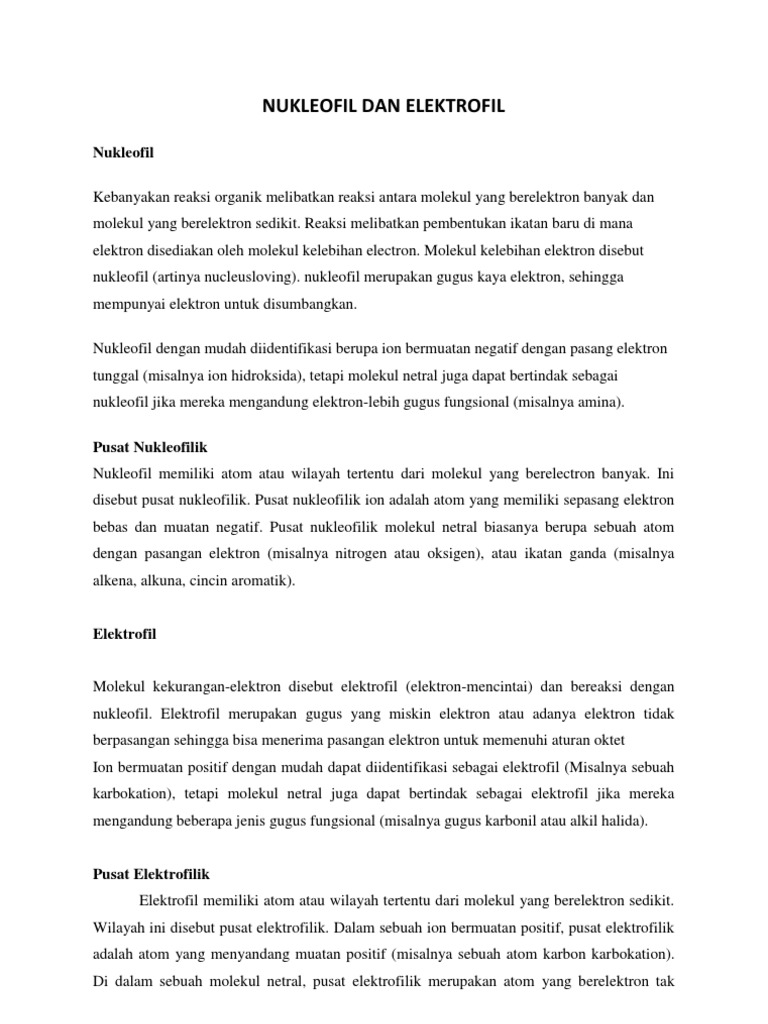 Nukleofil Dan Elektrofil | PDF