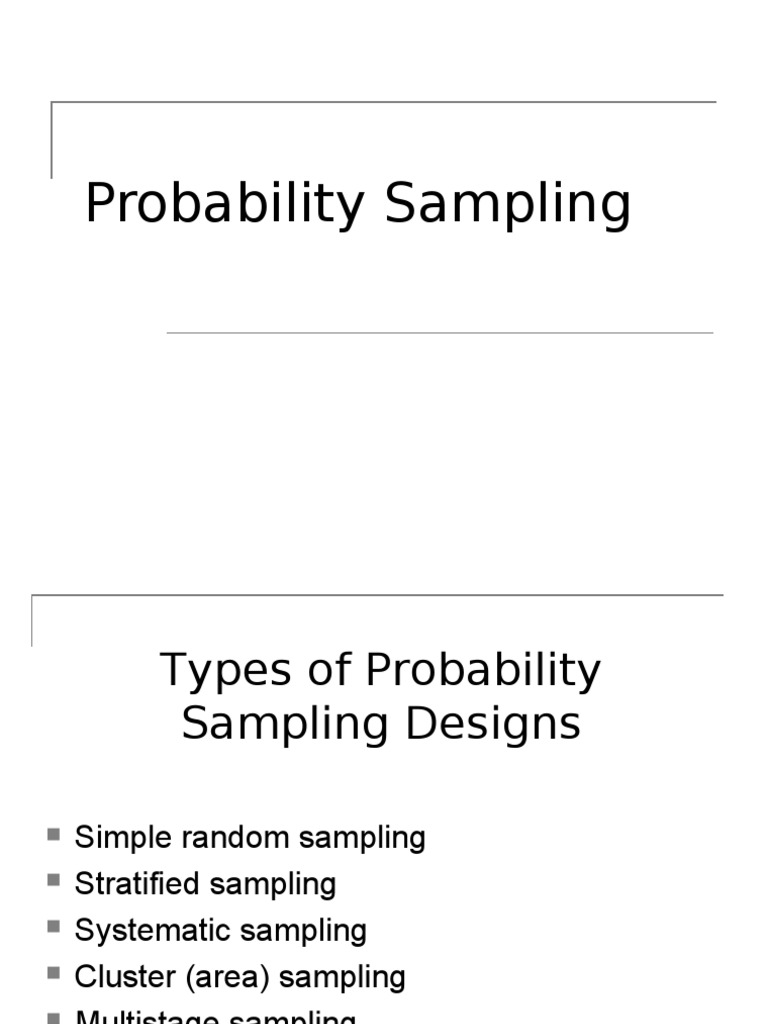Probability Sampling | PDF | Stratified Sampling | Sampling (Statistics)