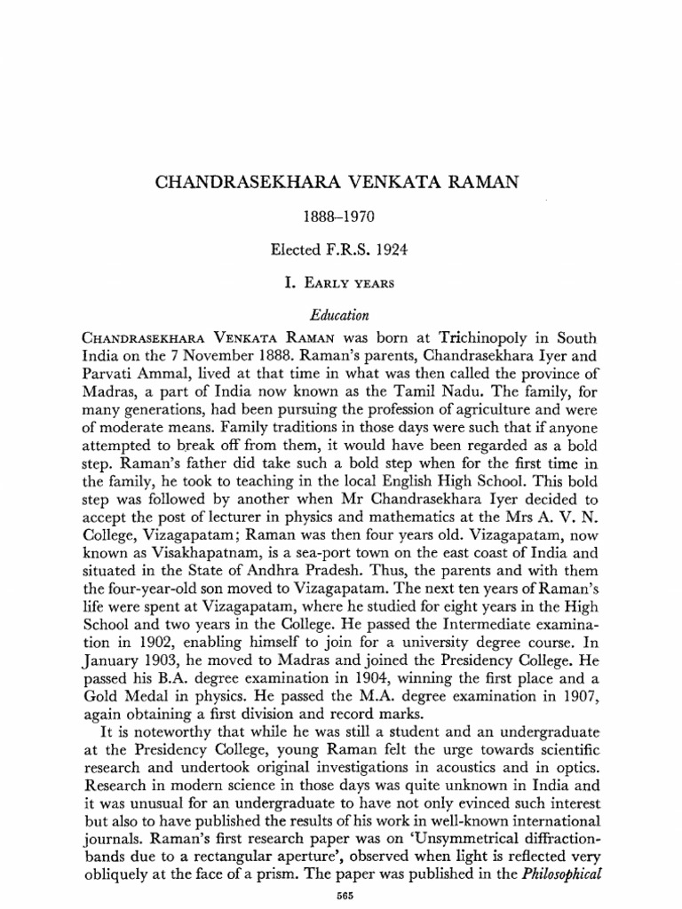 C V Raman | PDF | X Ray Crystallography | Color