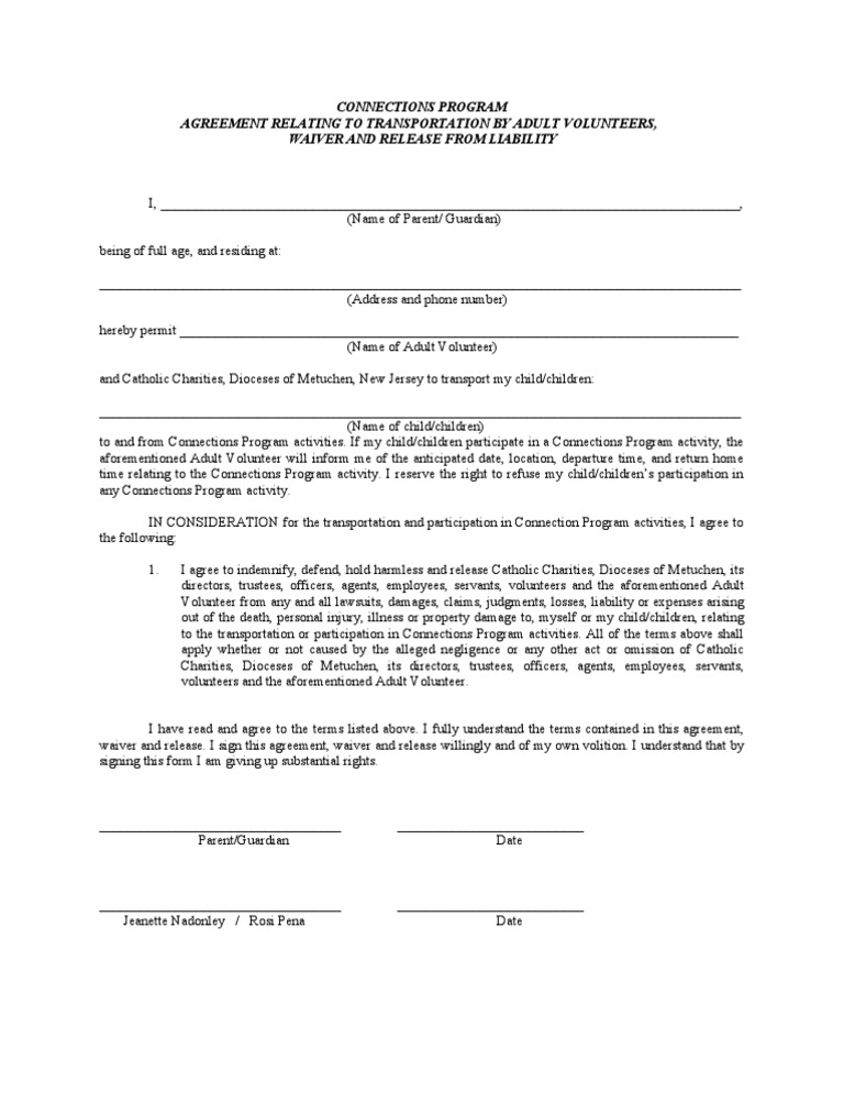 Vehicle Liability Waiver | PDF