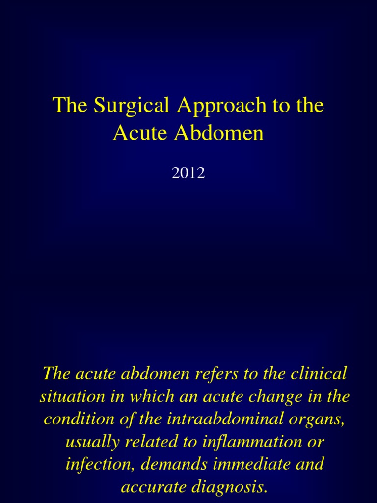 Understanding Acute Abdomen Surgery | PDF | Science & Mathematics