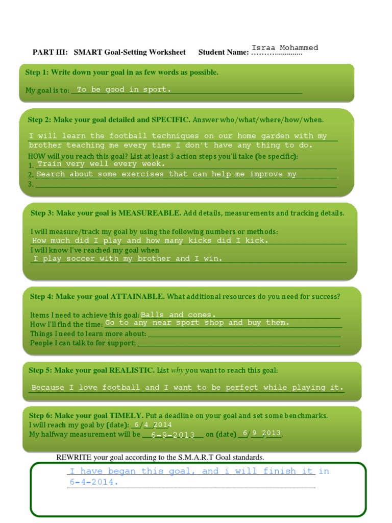 SMART Goal-Setting Worksheet Guide | PDF