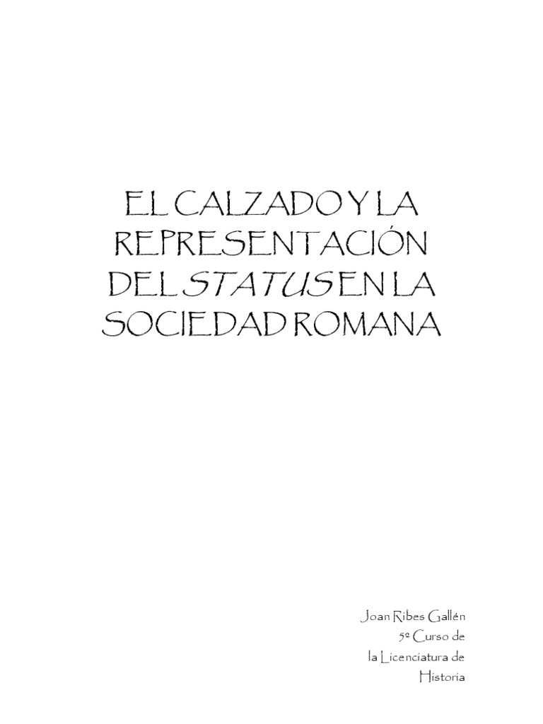 Trabajo Calceus | PDF | Zapato | imperio Romano