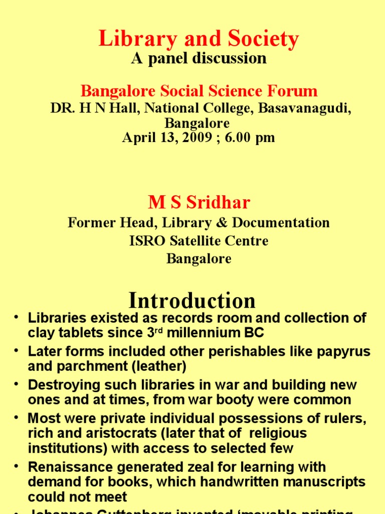 Library and Society | PDF | Libraries | Books