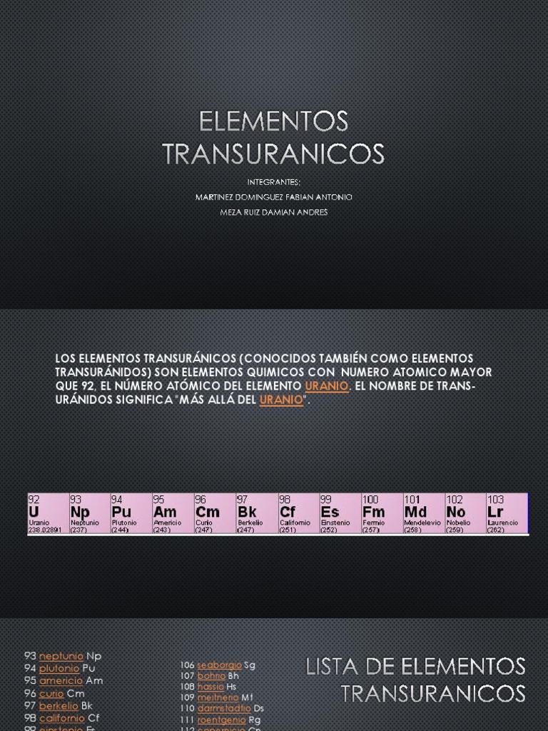 Elementos Transuranicos | PDF